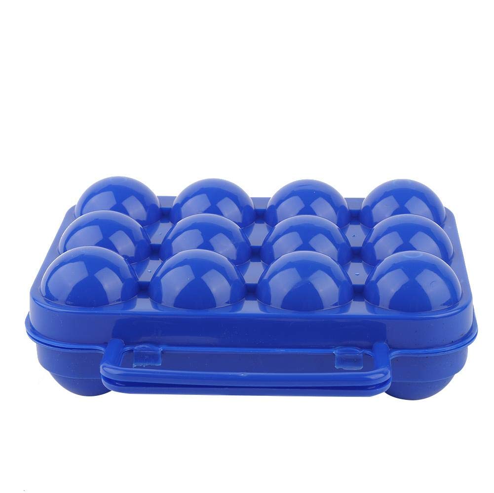 TOPINCN Egg Holder with Dust Proof & Double Side Plastic Storage Box Buckle for Protecting 12 Eggs(Blue)