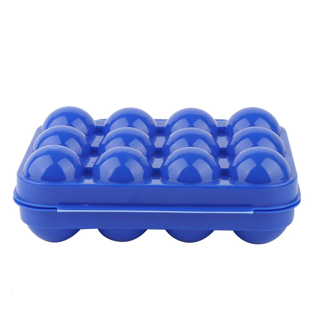 TOPINCN Egg Holder with Dust Proof & Double Side Plastic Storage Box Buckle for Protecting 12 Eggs(Blue)