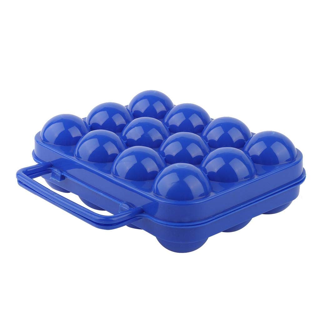 TOPINCN Egg Holder with Dust Proof & Double Side Plastic Storage Box Buckle for Protecting 12 Eggs(Blue)