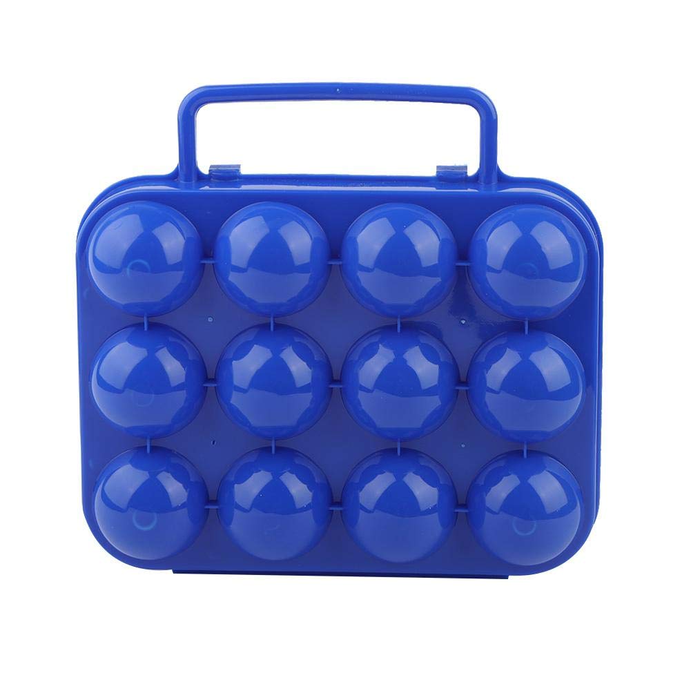 TOPINCN Egg Holder with Dust Proof & Double Side Plastic Storage Box Buckle for Protecting 12 Eggs(Blue)