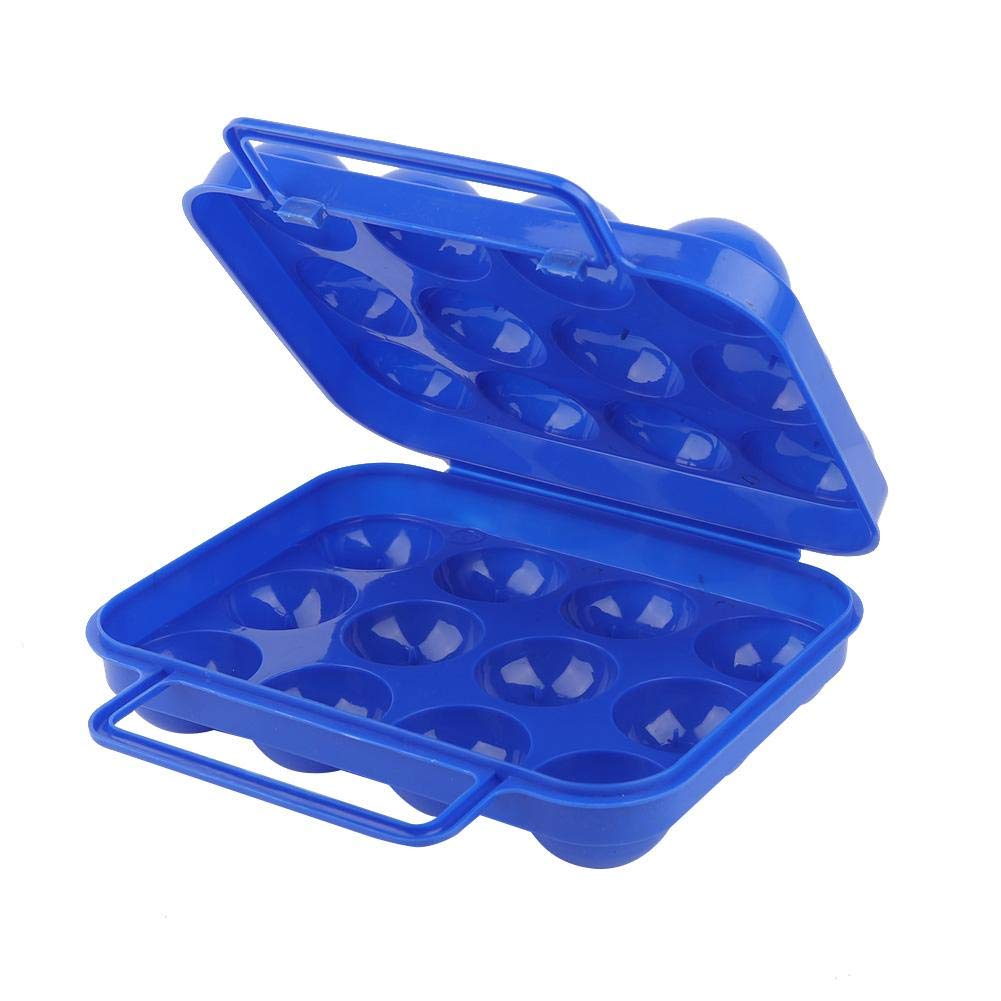 TOPINCN Egg Holder with Dust Proof & Double Side Plastic Storage Box Buckle for Protecting 12 Eggs(Blue)