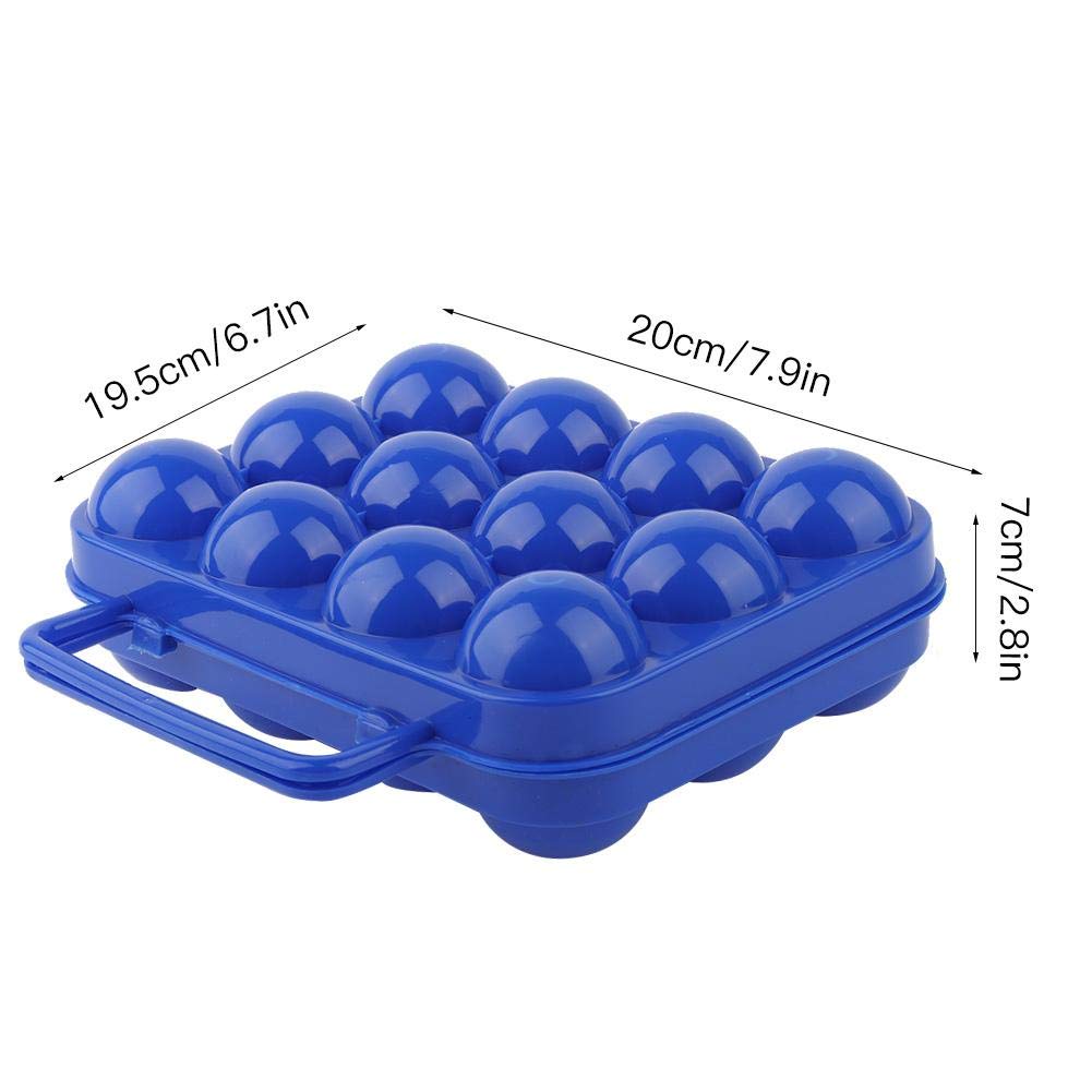 TOPINCN Egg Holder with Dust Proof & Double Side Plastic Storage Box Buckle for Protecting 12 Eggs(Blue)