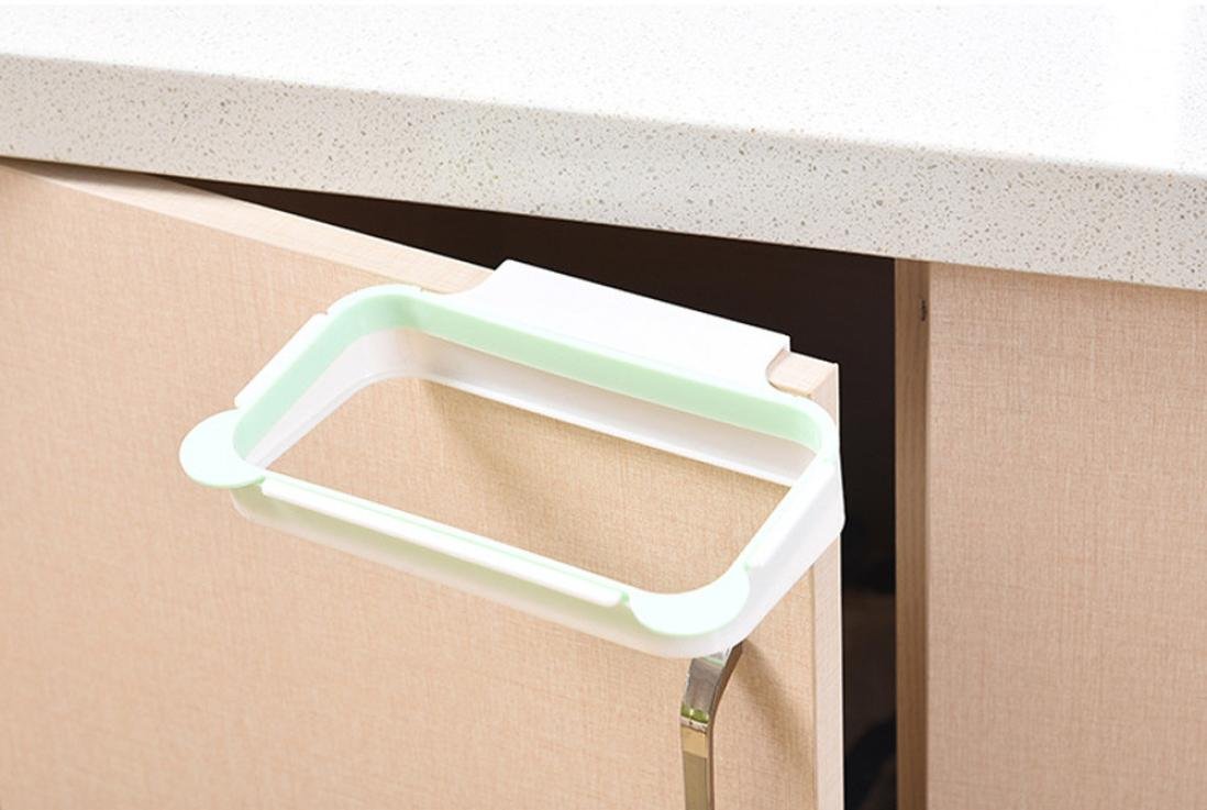 Ninasill ღ ღ Garbage Bag Holder Plastic Bracket Stand Rack Kitchen Trash Storage Hanger Bags (Green)