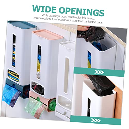 Cabilock 5pcs Bag Storage Box Bag Dispenser Holder Trash Bag Container Wall Shopping Bag Holder Kitchen Garbage Bags Organizer Wall Mounted Garbage Bag Holder Plastic Roll Rack Hanging