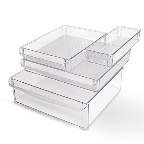 Trendy Loft, Multi-purpose Organizer, Set of 4 Stackable Pieces of Different Sizes