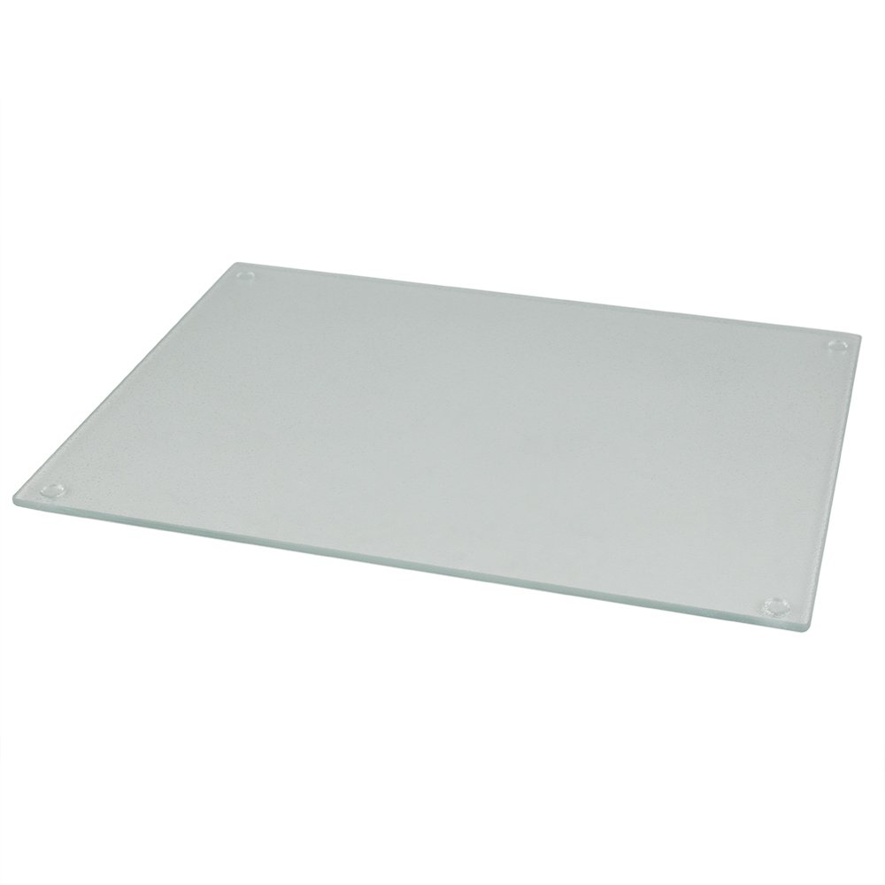 Home Basics 12"x 16" Frosted Glass Cutting Board, 12" x 16", Clear