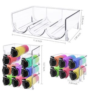 4 Pack Water Bottle Organizer for Cabinet, Pantry, Freezer. Stackable Water Bottle Storage Rack, Plastic Cup Holder for Kitchen Countertop Storage, Sports Flask, Baby Bottle, Water Bottle Storage