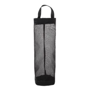 grocery bag holder mesh plastic bag holder dispensers wall mounted hanging trash bags holder kitchen garbage bag organizer(black)