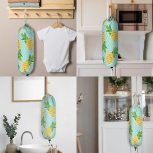 Fruit Pineapple Plastic Bag Holder, Polka Dot Grocery Bag Storage Holder Garbage Shopping Bag Trash Bags Organizer for Kitchen Home