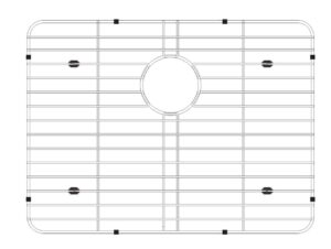 kabco 20.6" x 15.5" polished chrome stainless steel bottom sink grid with protective feet, corner radius, rust or corrosion resistent sink protector for indoor or outdoor kitchen sinks