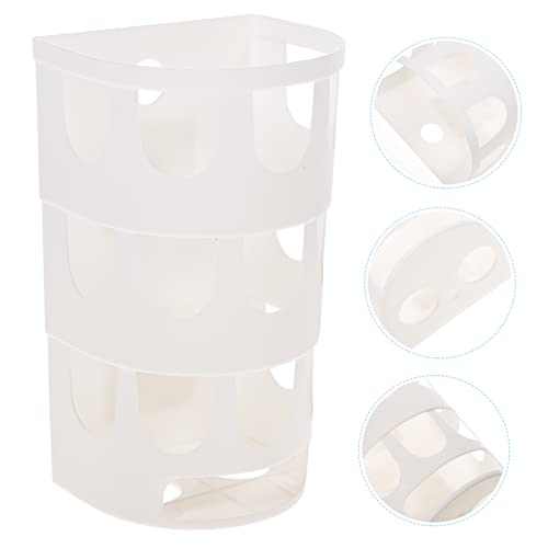 DOITOOL 1pc storage rack bag holder stand Holes Bag Dispenser Holes Bag Storage Holder Bag Holes Storage Holder Garbage Bag Dispenser Holder white Porous Organizer plastic