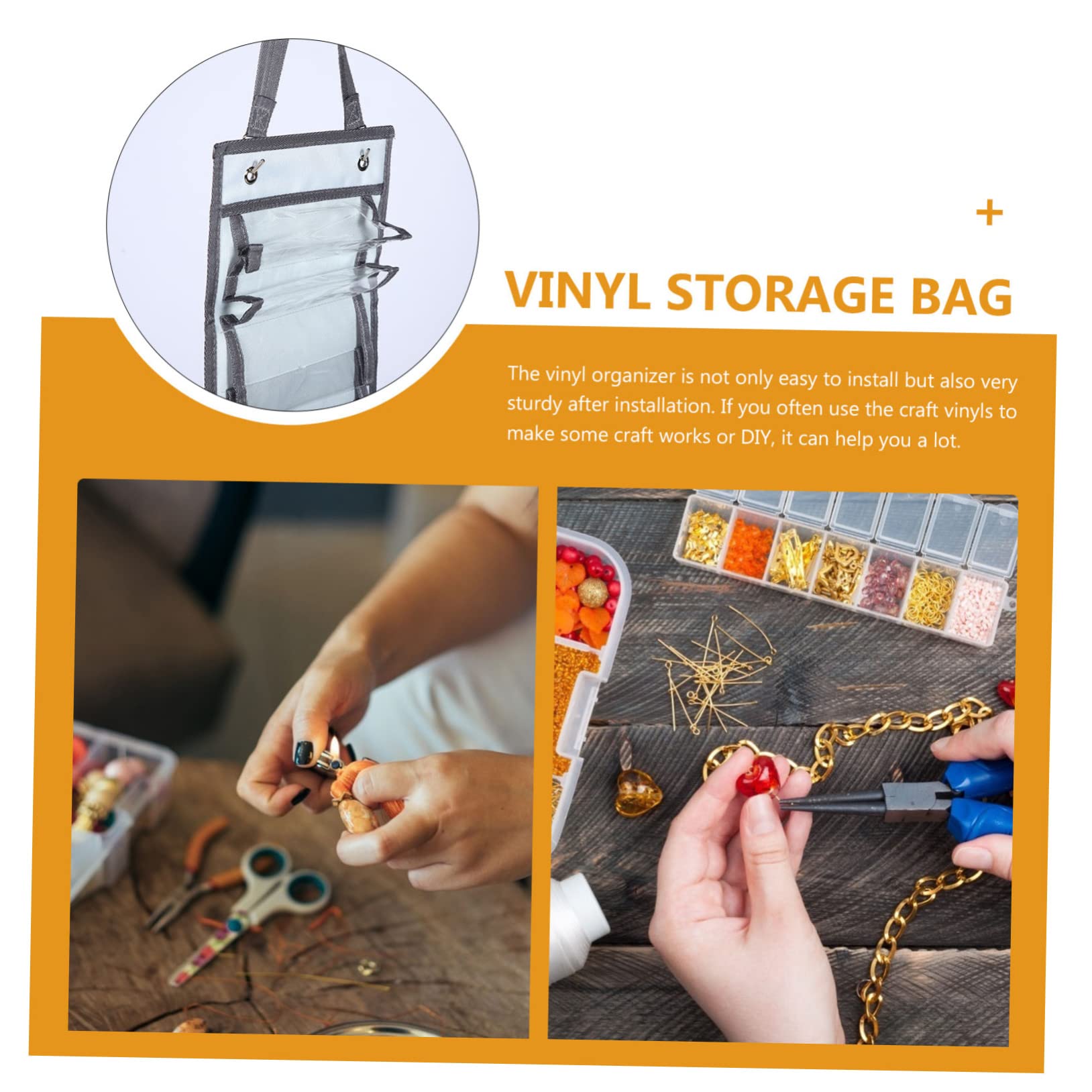 TEHAUX Roll Ribbon Storage Organizer Hanging Bag Hanging Bag Organizer Card Wall-Mounted Bracket Oxford Cloth Storage Rack Vinyl Storage Organizer Stand Bag Organizer Ribbon Holder