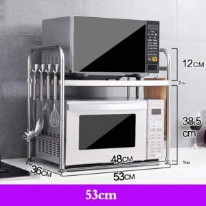 Viinice Multifunction Home Microwave Oven Rack Storage Rack 304 Stainless Steel Kitchen Desktop Oven Shelf Double-sided Countertop Rice Cooker Pot/Lid Racks, Cookware Racks, Microwave Racks