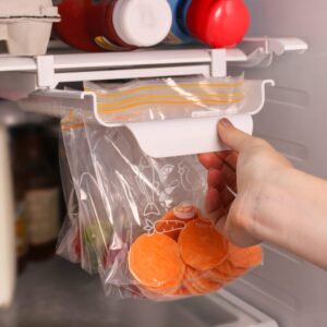 7Penn Fridge Zip Bag Hanging Rack Adjustable Fridge Drawer - 10 Slot Refrigerator Rack Side Hanging Rack with 40 Bags