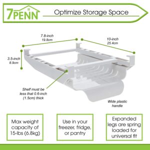 7Penn Fridge Zip Bag Hanging Rack Adjustable Fridge Drawer - 10 Slot Refrigerator Rack Side Hanging Rack with 40 Bags