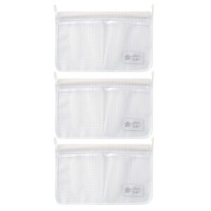 mobestech 3pcs hanging storage mesh bag kitchen storage bag mesh kitchen organizer mesh bag door hanging organizer fridge hanging mesh bag room organization pp white storage net two grids