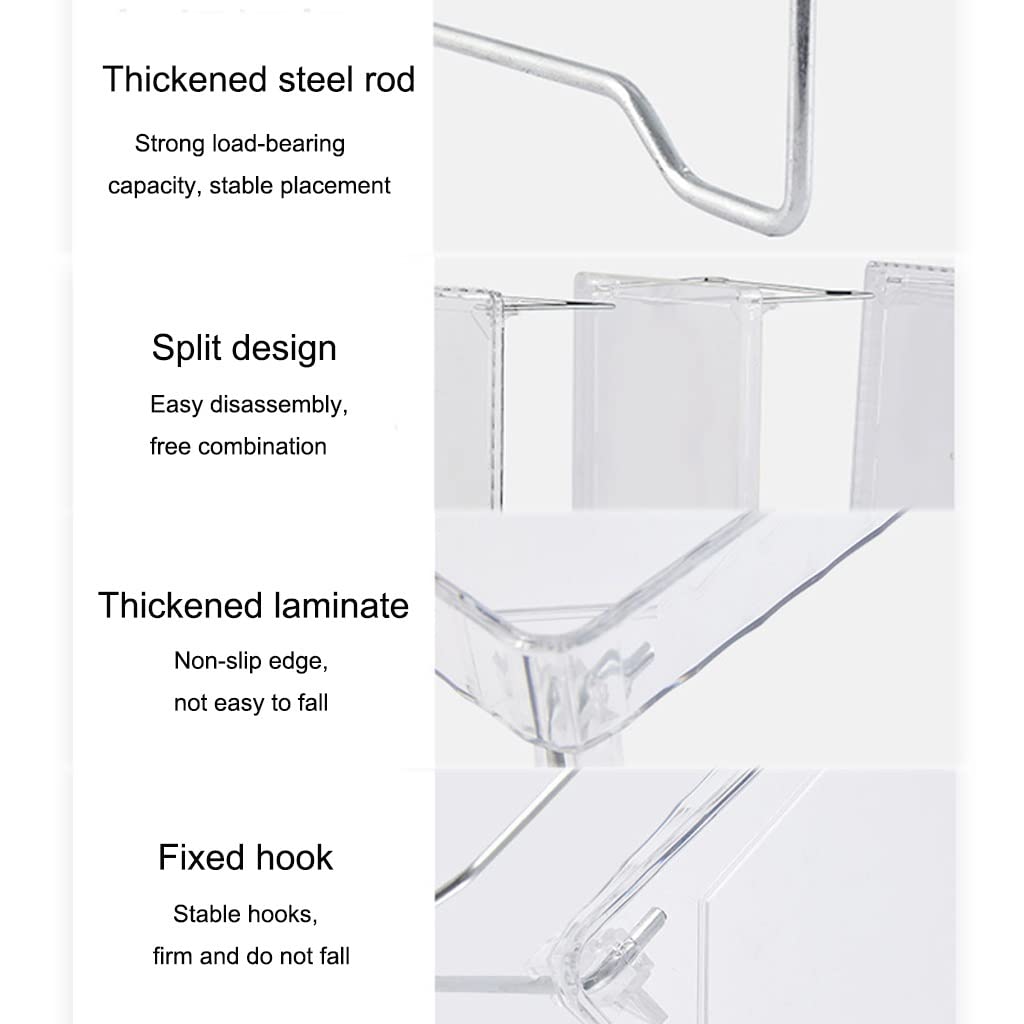 FOTOEV Stackable Shelves for Cabinets & Countertop - Storage Shelf Organizer Stand Racks- Foldable Shelves for Undersink, Kitchen Cabinets, Pantry, Countertops, Clear Acrylic