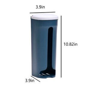 Grocery Bag Holder Wall Mount, Kitchen Adhesive Plastic Bags Dispenser Trash Bags Garbage Bags Organizer Hanging Over Cabinet Door(Blue)