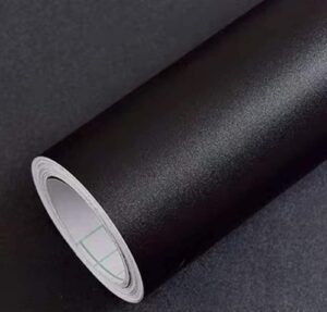 yancorp 120" matte black contact paper peel and stick wallpaper removable contact paper for cabinest self-adhesive drawer stick and peel countertop (16"x120", black)