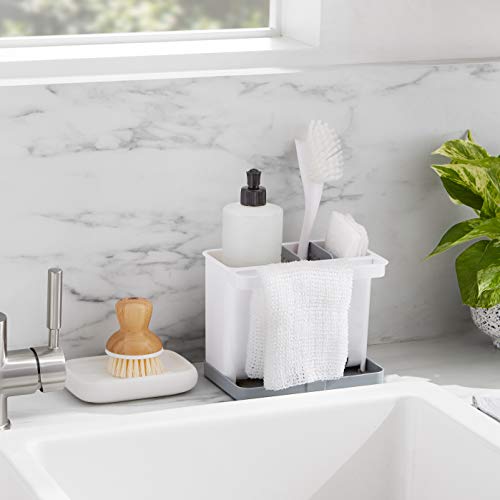 Amazon Basics Kitchen Sink Organizer/Sponge Holder, Standard, White