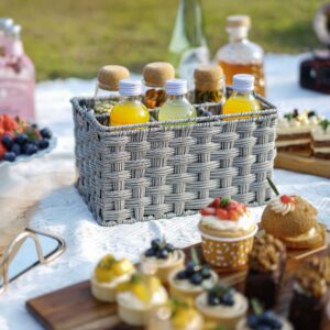 GRANNY SAYS Utensils Holder, Caddy Cutlery Holder Silverware, Utensils Organizer, Wicker Picnic Baskets with Handle, Spoon Holder for Party, Basket Holder for Kitchen Table, Cabinet