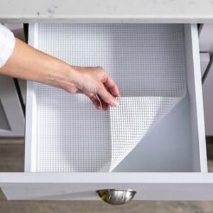 EasyLiner Select Grip Shelf Liner for Drawers & Cabinets - Easy to Install & Cut to Fit - Non Slip Non Adhesive Grip Shelf Liner for Kitchen Drawers, Bathroom, Pantry - 12in. x 24ft. - White