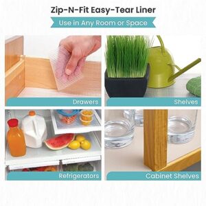 Con-Tact Brand Non-Adhesive Zip-N-Fit Drawer Liner, Solid Grip And Non-Slip Shelf Liner, Suitable To Use In Home, Office, Garage, And More, 18" x 4', Ribbed Clear, Pack of 1