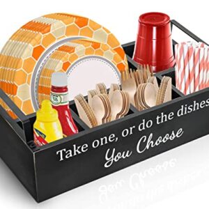 PICKKROSS Wooden Utensil Caddy Organizer, Black, 100% Risk-Free Guarantee