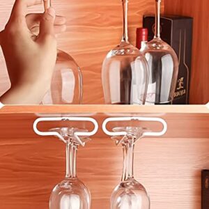 GeLive 10 Inch Under Cabinet Wine Glass Rack Stemware Holder Glass Storage Hanger Organizer for Kitchen and Bar Set of 2 (Black)