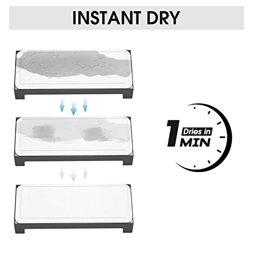 qeerable Instant Dry Sink Organizer,Bathroom Sink Organizer Countertop Soap and Sponge Holder for Kitchen Sink Caddy Drying Rack Accessory Fast Drying Stone Sink Tray （White）