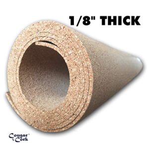 Cougar Cork Roll 24" x 48" | 1/8" Thick | Premium 100% Natural Cork for DIY Projects