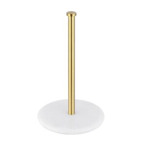 KES Kitchen Paper Towel Holder & Tissue Roll Holder with Modern Marble Base, Brushed Brass Finish, KPH100-BZ+BPH284S1-BZ