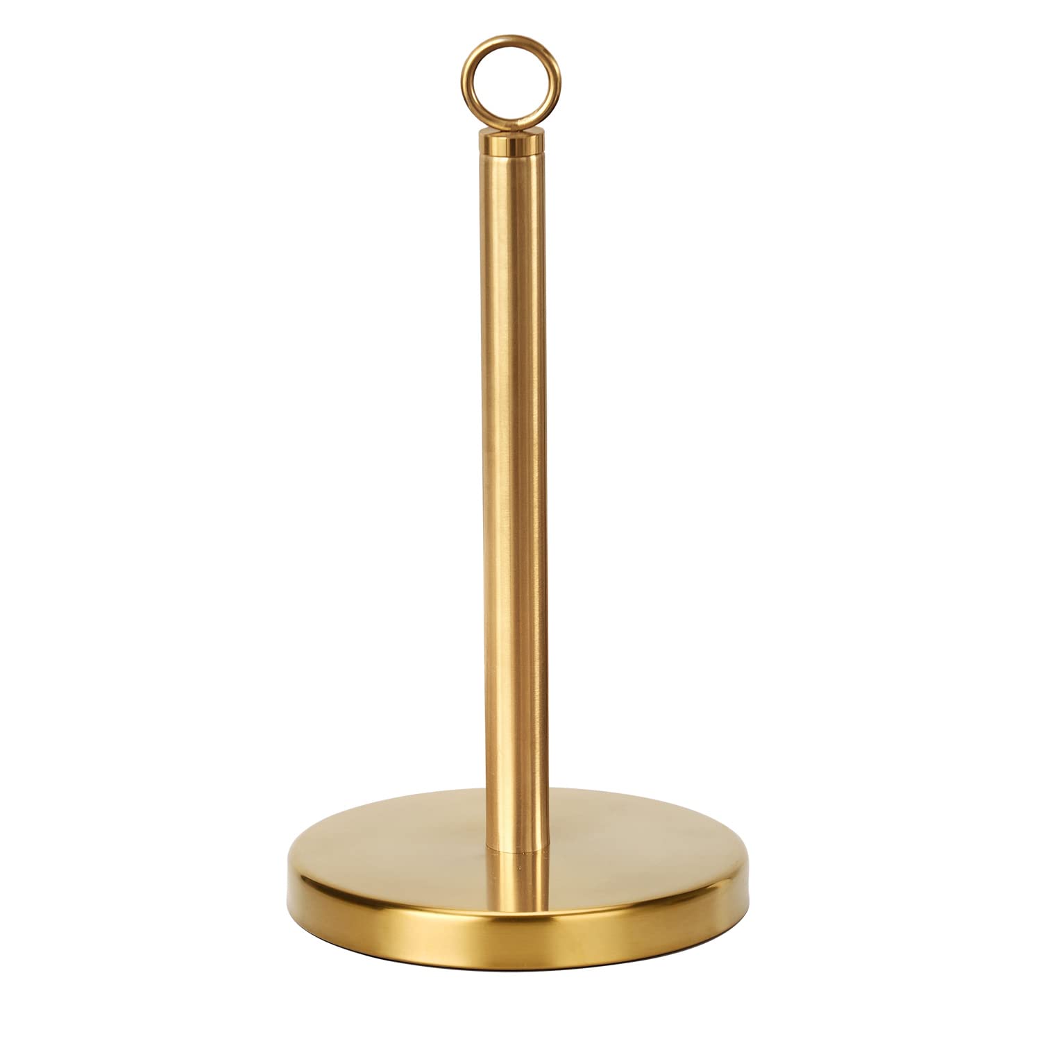 Gold Paper Towel Holder Countertop, Stainless Steel Heavy Base, Paper Towel Rack, Paper Towel Holder Stand, Ripping Paper Towel Off One-Handed, No Wobbly (Brushed Gold)