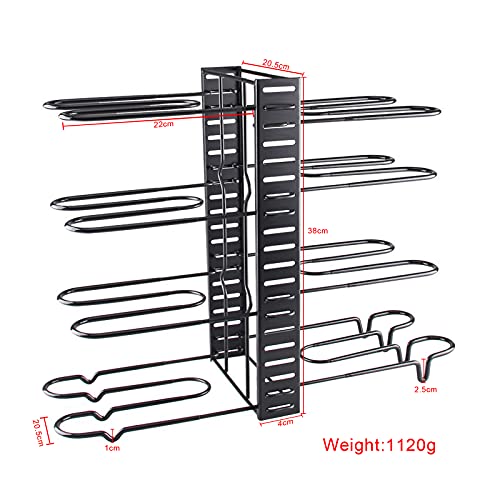 MDHAND Pot And Pan Organizer For Cabinet, Pot Lid Organizer With Adjustable 8 Dividers, Pot Organizer Rack For Under Cabinet, Pot Rack With 3 DIY Methods