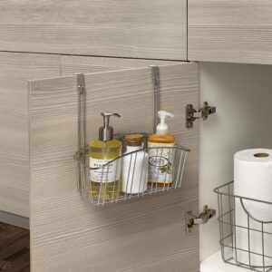 Spectrum Diversified Contempo Storage Basket Over The Cabinet, Steel Wire, Sink Organizer for Kitchen & Bathroom, Medium, Chrome