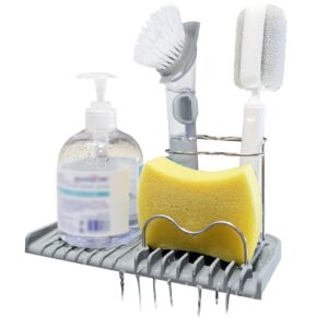 gosmol self-draining kitchen sink caddy, gray, 9.1 in x 4 in, unisex