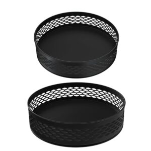 arrozon 2pack turntable organizer for kitchen, cabinet, fridge, table, 10 & 9 inch spin smoothly metal organizer storage rack for spices vitamin