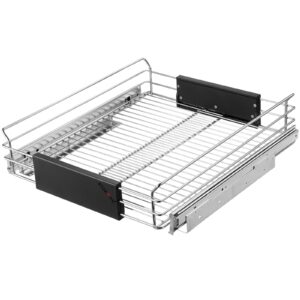 one tier expandable pull out kitchen cabinet organizer,12.5" w x 19.7" d x 5.3”h,easily adjustable width from 12.5" to 20.2" ,slide out kitchen cabinet storage shelves ,wire frame,chrome finish