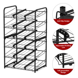 HAITRAL 2 Pack Can Rack Organizer, 3 Tier Stackable Can Storage Dispenser Holder, for Food Storage, Countertops or Kitchen Cabinets, Storage for 36 Cans (Each), Black