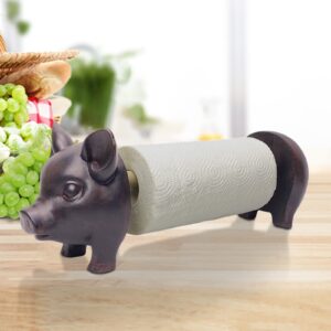 farmhouse pig paper towel holder black rustic country decorative vintage animal paper towel display stand animal shaped paper towel holder for countertop kitchen toilet farmhouse decor gift