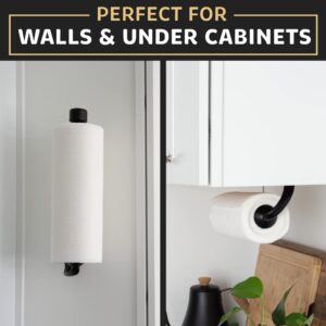 One Handed Tear Wall Mounted & Under Counter Paper Towel Holder Dispenser - Stainless Steel Wall Mount Paper Towel Holder - Easy to Install Horizontally or Vertically - Hardware Included – 11 Inches