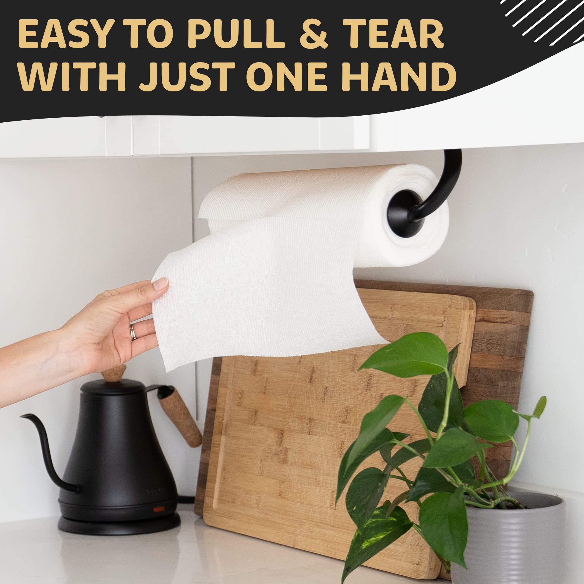 One Handed Tear Wall Mounted & Under Counter Paper Towel Holder Dispenser - Stainless Steel Wall Mount Paper Towel Holder - Easy to Install Horizontally or Vertically - Hardware Included – 11 Inches