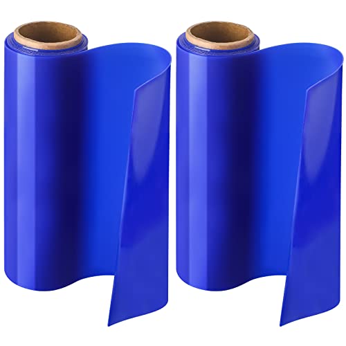 2 Rolls Non Slip Material Roll, 8 Inch x 3.25 ft Silicone Roll Cut to Size Non Slip Mat Large Table Pads Anti Slip Large Roll for Baking Drawer Crafts Counter Eating Aids Drawer (Blue)