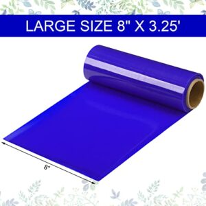 2 Rolls Non Slip Material Roll, 8 Inch x 3.25 ft Silicone Roll Cut to Size Non Slip Mat Large Table Pads Anti Slip Large Roll for Baking Drawer Crafts Counter Eating Aids Drawer (Blue)