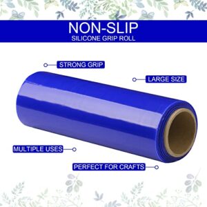 2 Rolls Non Slip Material Roll, 8 Inch x 3.25 ft Silicone Roll Cut to Size Non Slip Mat Large Table Pads Anti Slip Large Roll for Baking Drawer Crafts Counter Eating Aids Drawer (Blue)