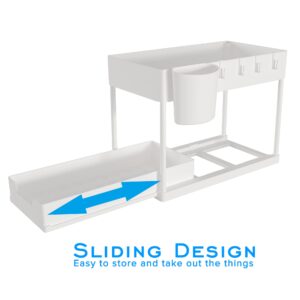 Nanzaold Under Sink Organizers and Storage, Cabinet Organizer Shelf for Bathroom,Kitchen Organization and Storage (White)