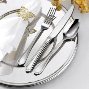 20 Pieces Silverware Set with Organizer/Tray for 4, HaWare Stainless Steel Flatware Cutlery Set, Elegant Design for Home Hotel Kitchen Wedding, Mirror Polished & Dishwasher Safe