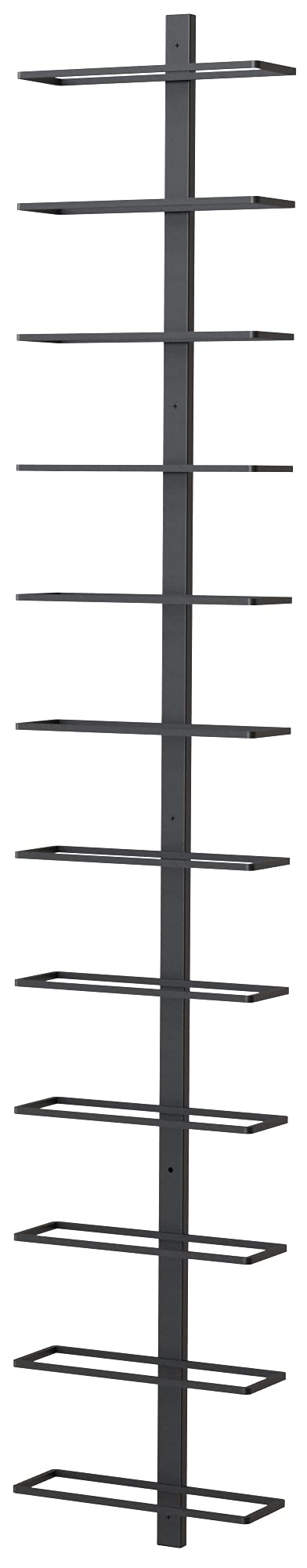 TheRackCo. Wall Series - Center Frame Metal Wall Mount Wine Bottle Rack, Black (6 Bottles)