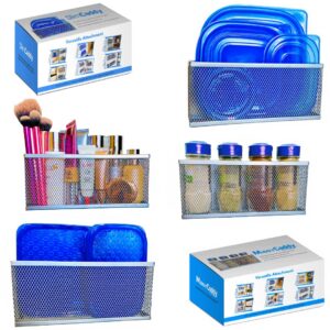 slim caddy original + middy caddy bundle | cabinet door organizer | kitchen cabinet organizer, bathroom accessories storage, spice rack organizer for cabinet, under sink organizers, and more!