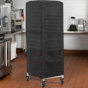 Sealcover 2 Pack Bun Pan Rack Cover, 23x28x64in Black, 210D Light Duty Waterproof and Dustproof Bread Rack Cover, Bakery Single Rack Cover.